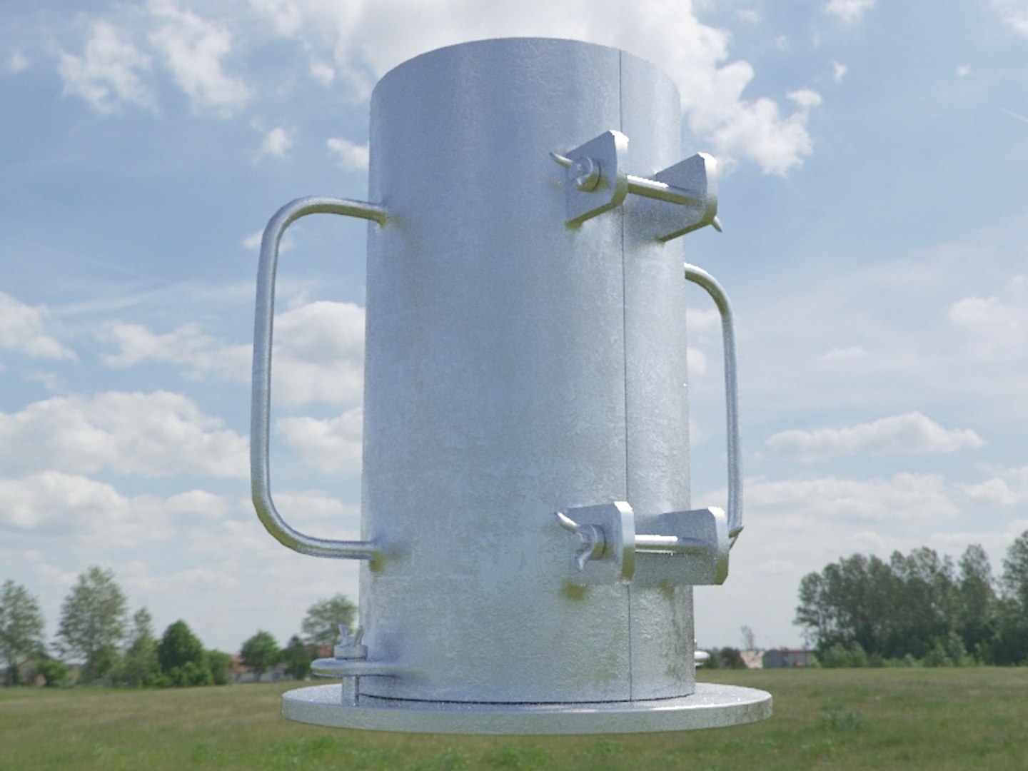 Free Concrete Test Cylinder Molds 3d Model