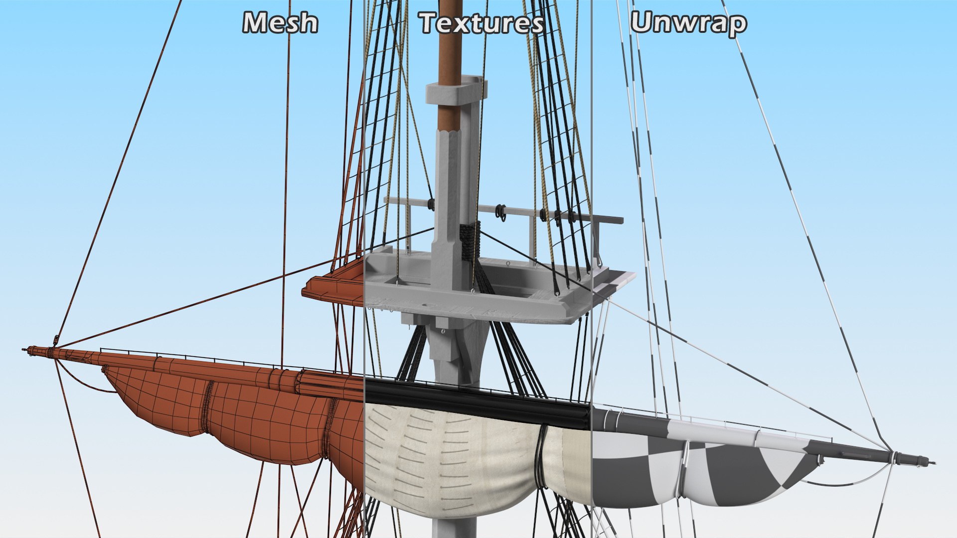 Foremast Retracted Sails 3D - TurboSquid 1845836