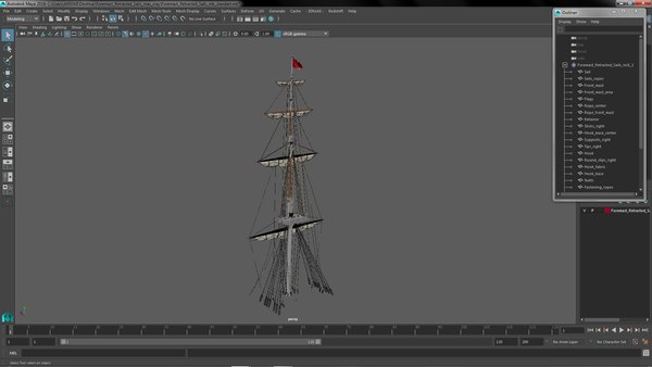 Foremast Retracted Sails 3D - TurboSquid 1845836