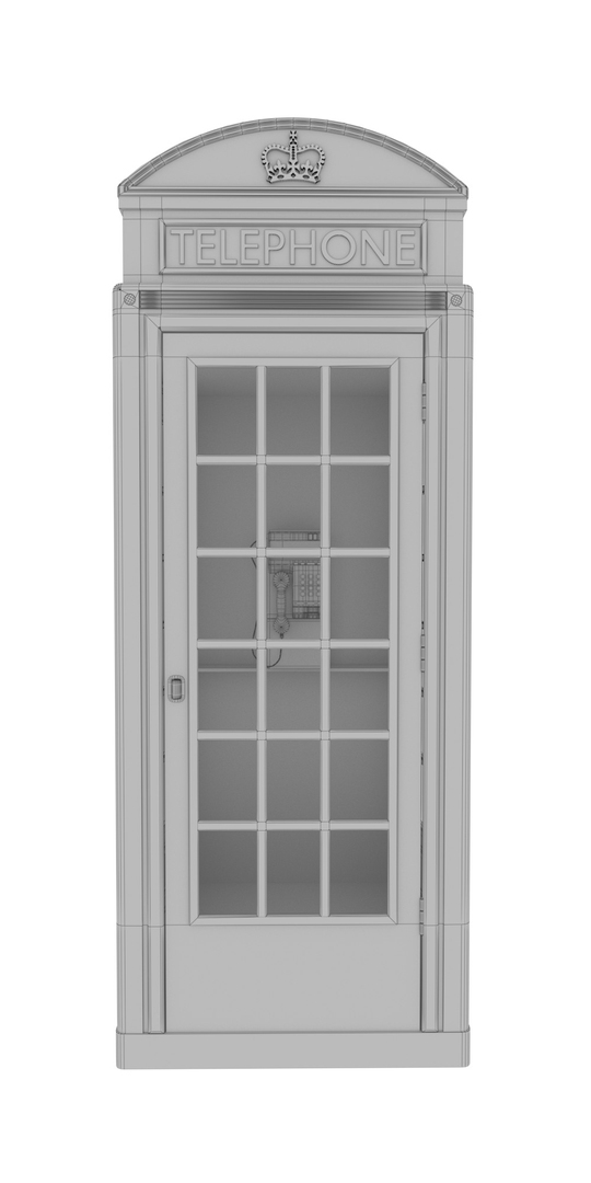 3D british phone booth telephone model - TurboSquid 1250036