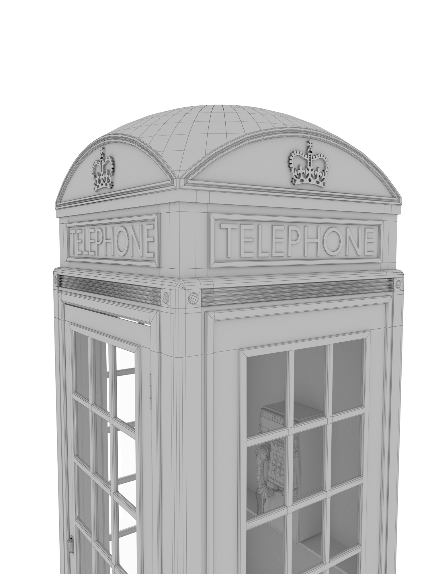 3D british phone booth telephone model - TurboSquid 1250036