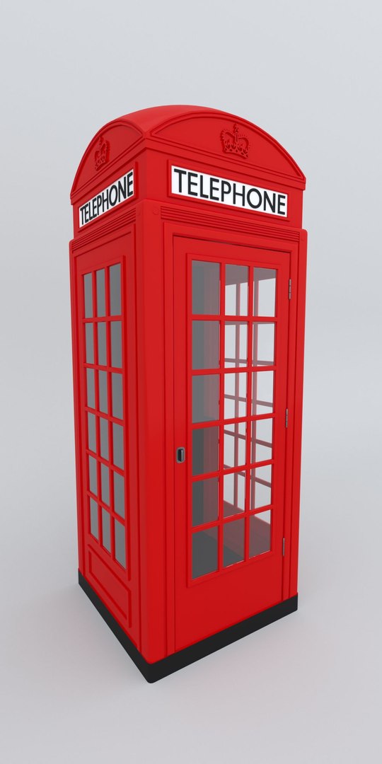 3D British Phone Booth Telephone Model - TurboSquid 1250036