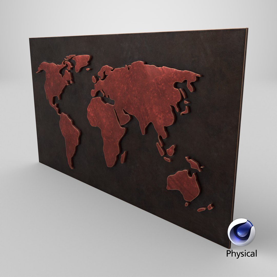 World Worldmap Copper 3D Model - TurboSquid 1688808