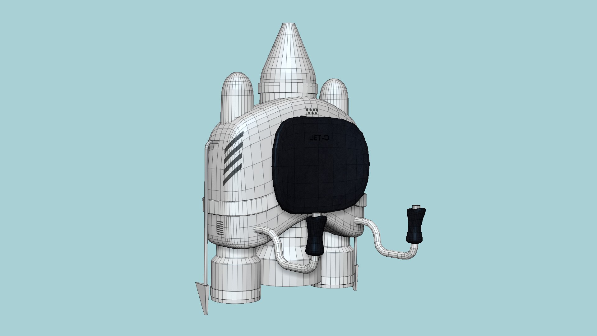 3D Model Jetpack D05 White Aluminum - SciFi Character Design ...