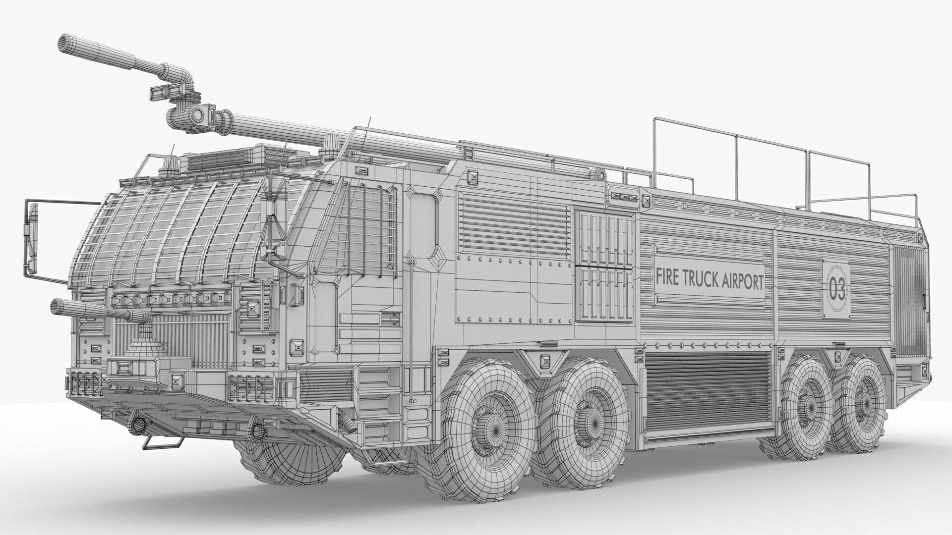 3D 8WD Airport Fire Truck Model - TurboSquid 1832119