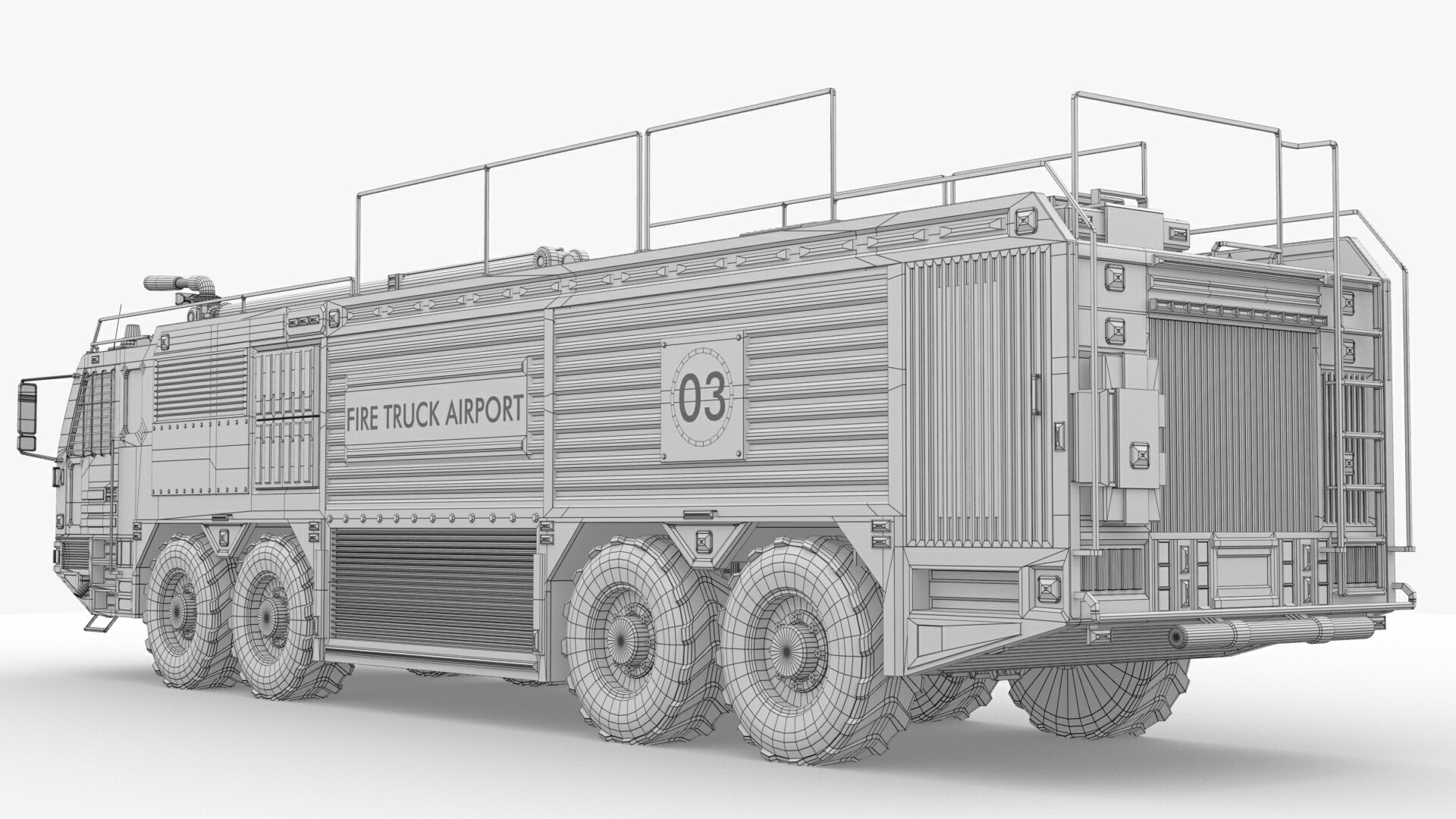3D 8WD Airport Fire Truck Model - TurboSquid 1832119