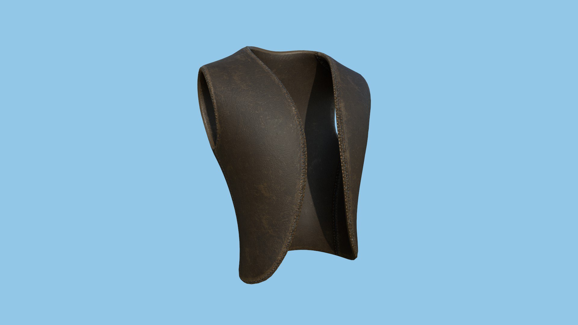 Leather Rust Pirate Vest - Character Design Fashion 3D Model ...