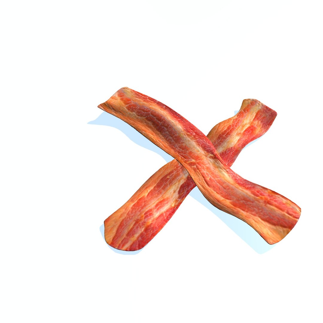 3d C4d Realistic Set Fried Bacon