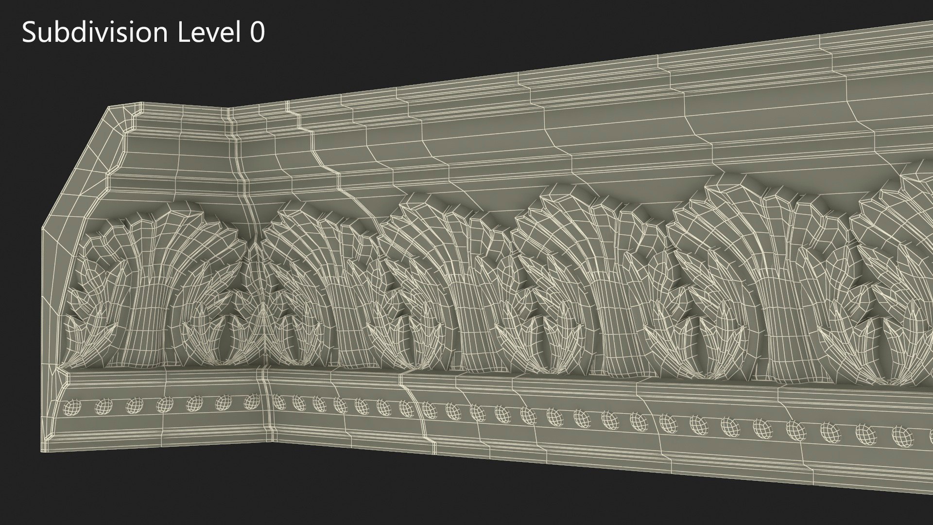 Polyurethane Ceiling Molding With Embossed Pattern 3D Model ...