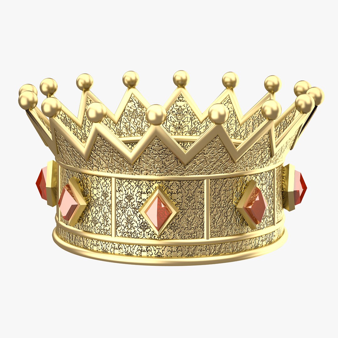 3d crown queen gold