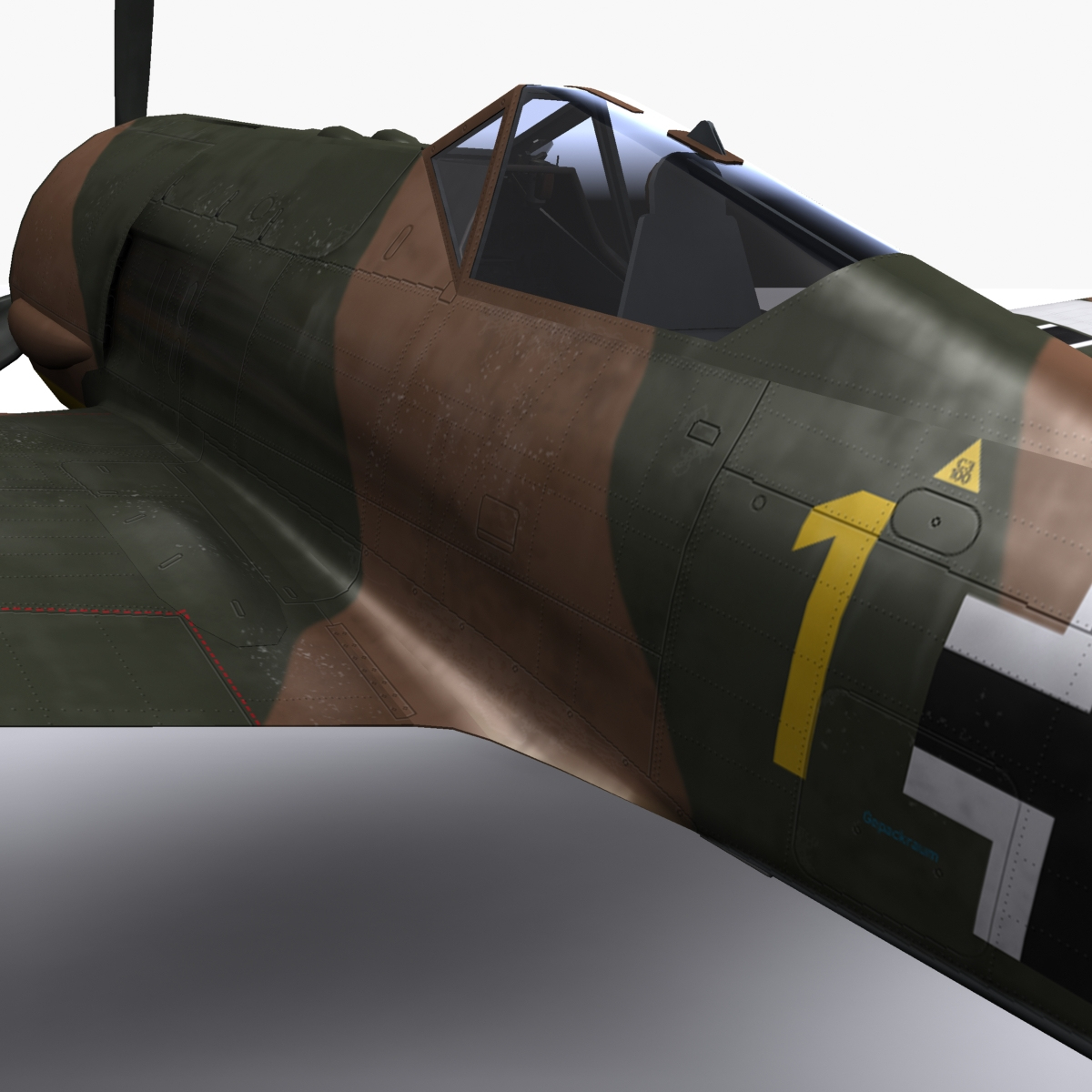 3d focke-wulf fw fighter airplane