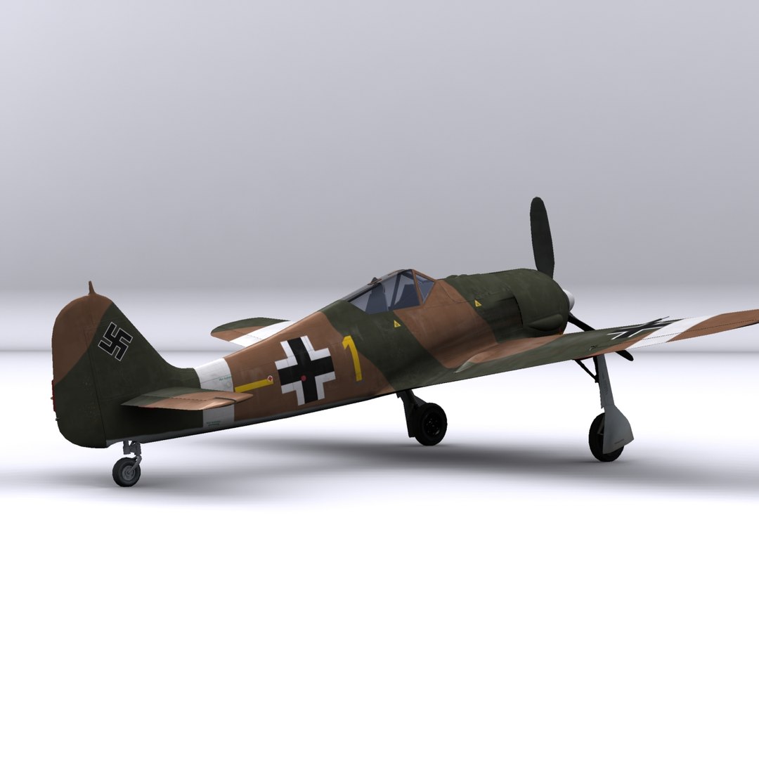 3d focke-wulf fw fighter airplane