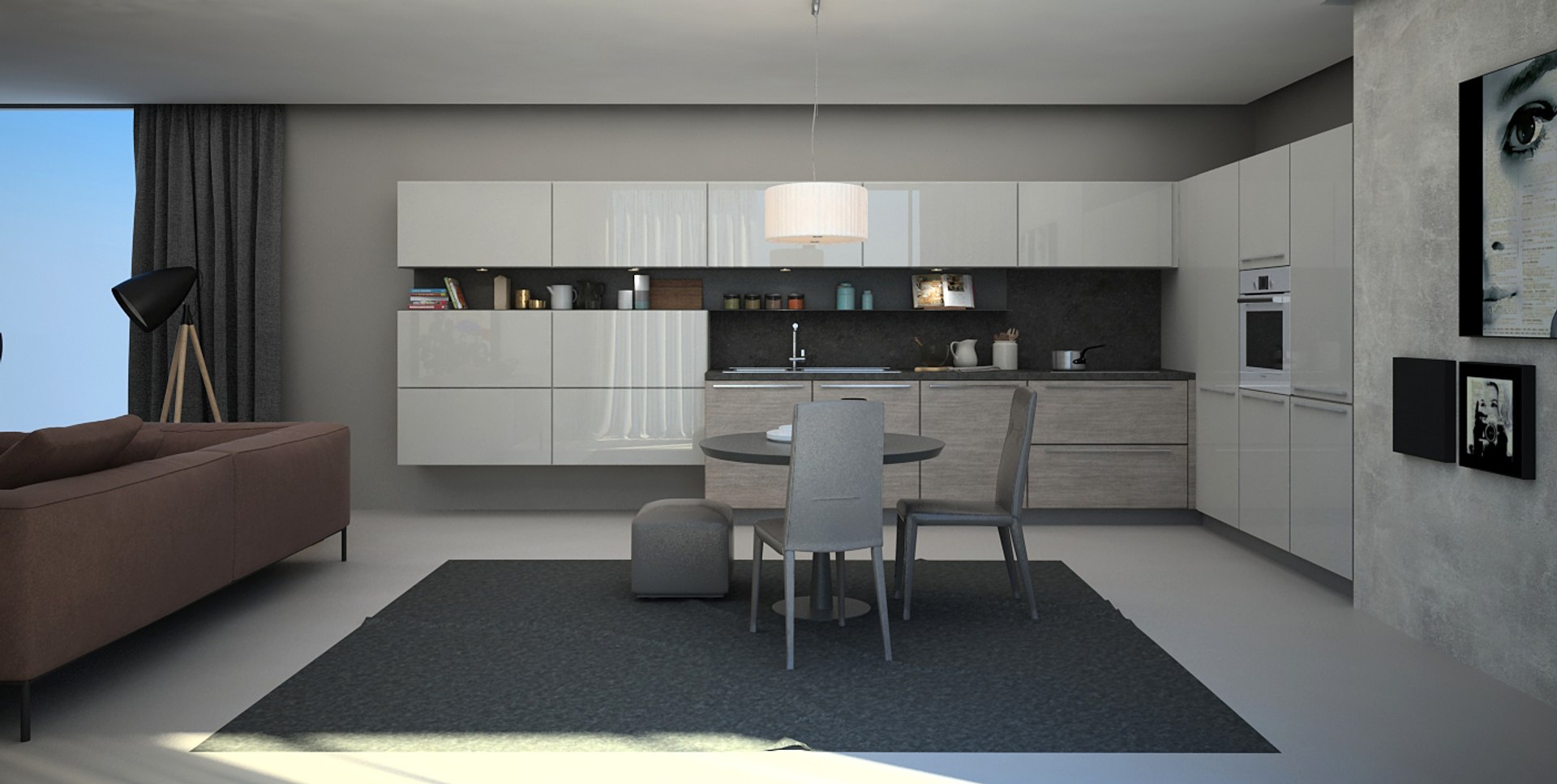 kitchen interior scene 3d max