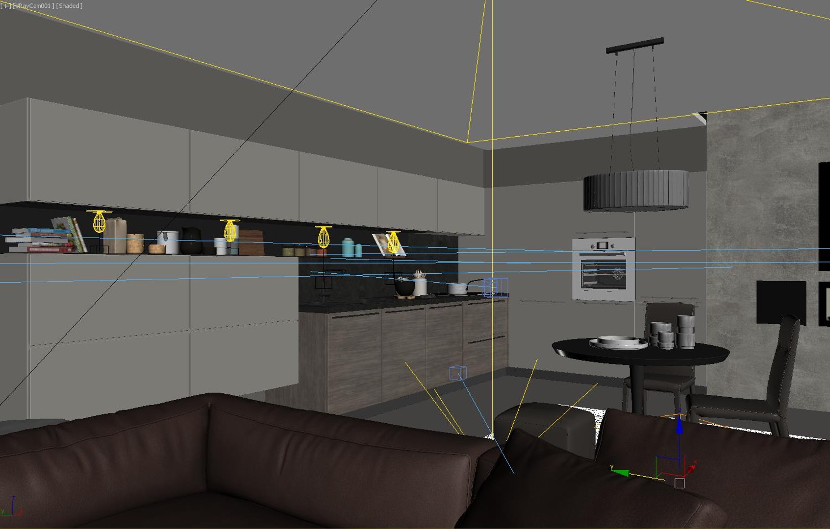 kitchen interior scene 3d max