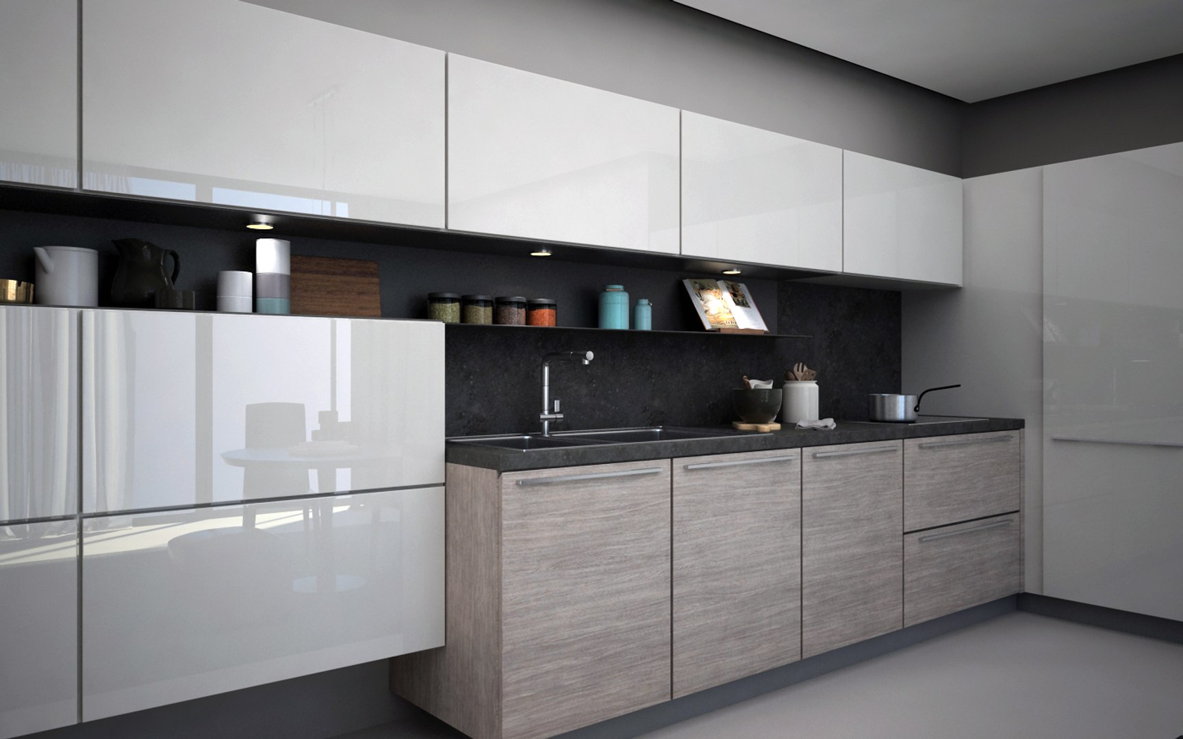 kitchen interior scene 3d max