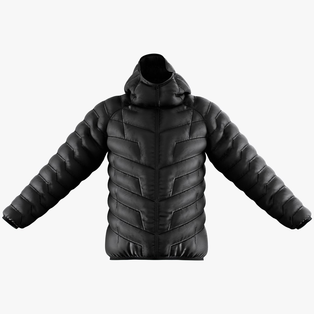 3D Down Jacket Blk V2 M - TurboSquid 2200540