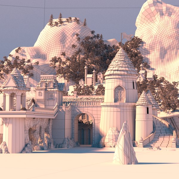 Cartoon castle scene 3D model - TurboSquid 1213947