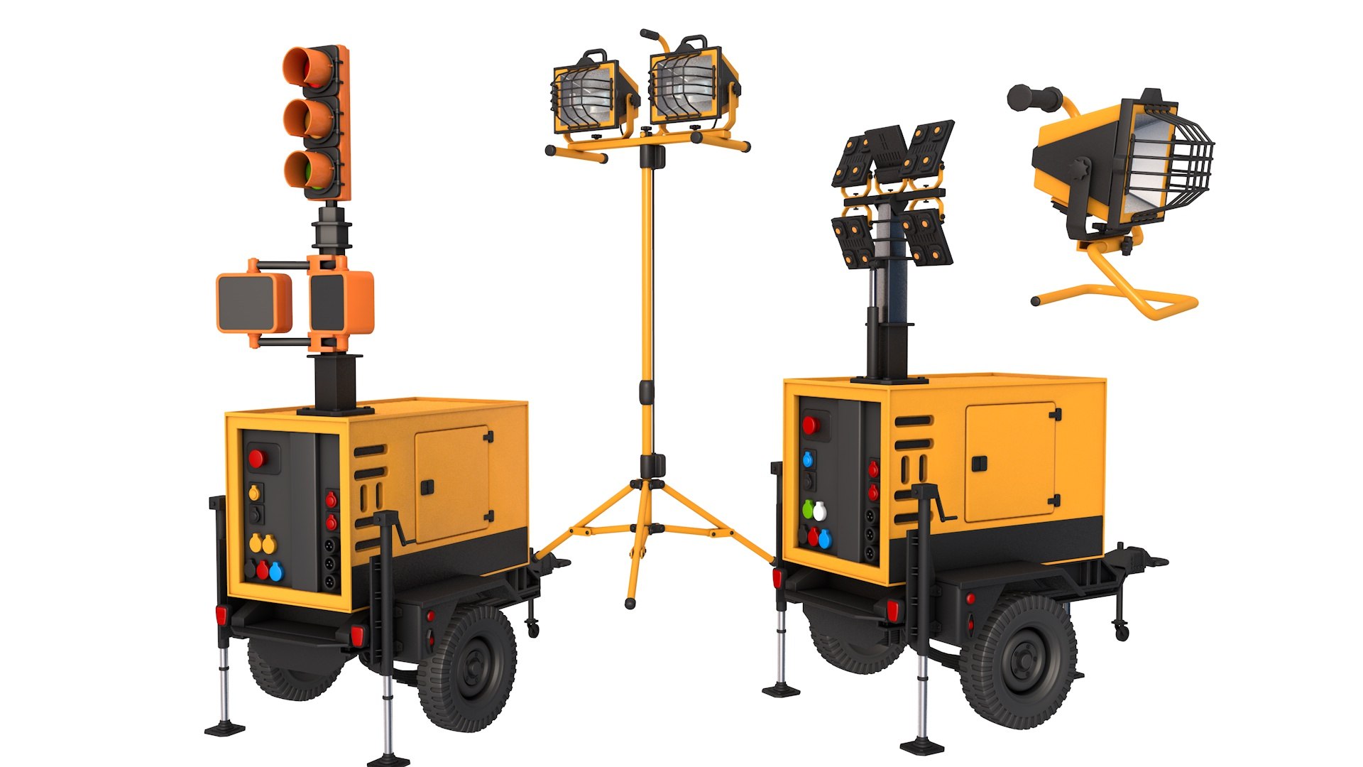 Construction Mobile Light Collection 3D Model - TurboSquid 2035585