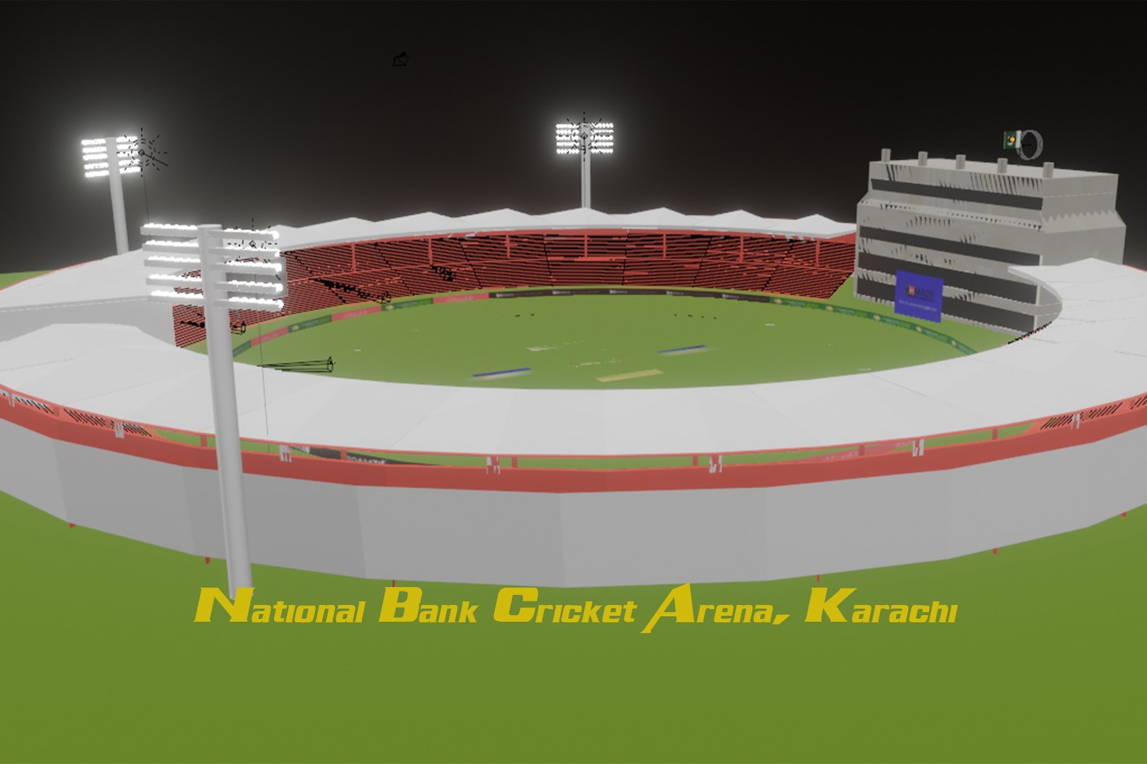 3D National Bank Cricket Arena NBCA Stadium Karachi Model - TurboSquid 2215657