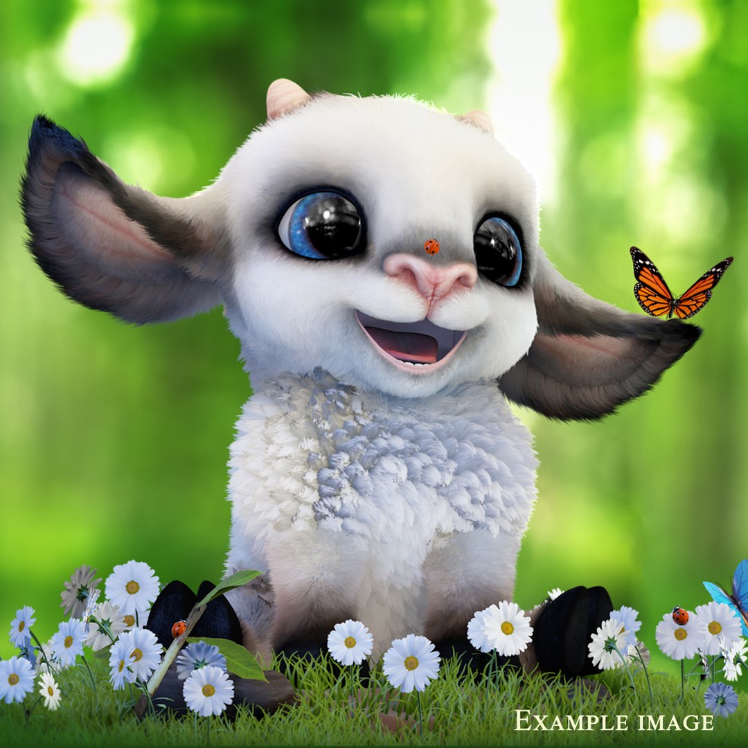 3d Cute Cartoon Sheep Model