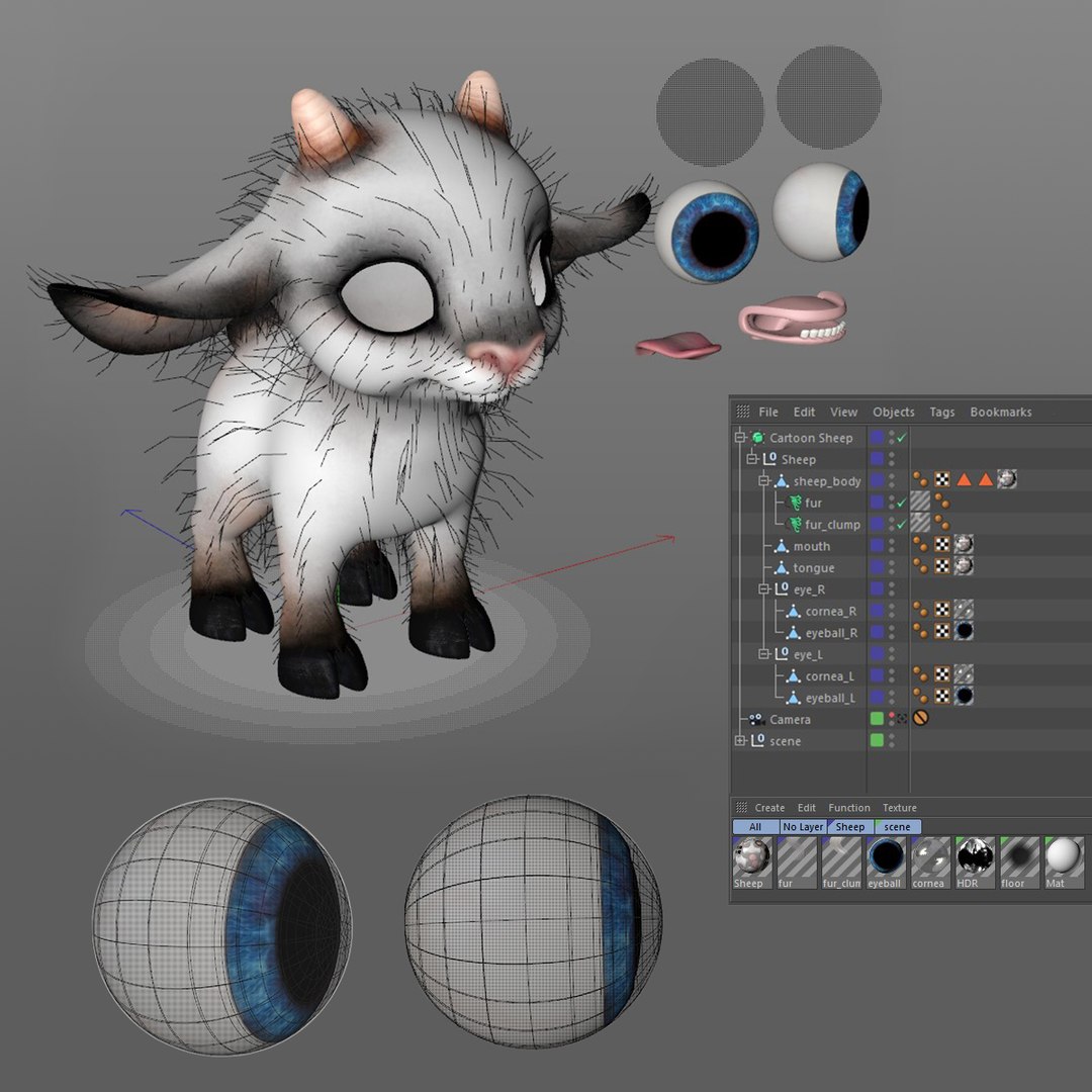 3d cute cartoon sheep model