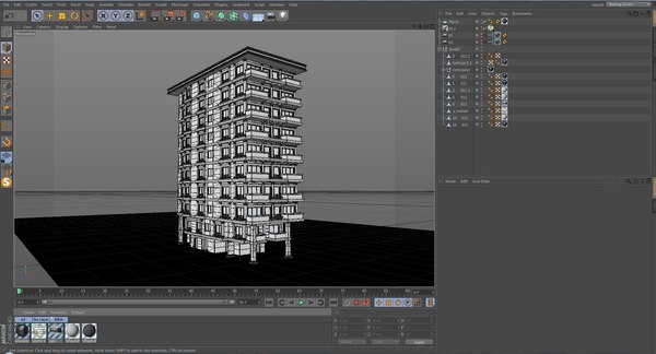 3d fbx classic apartment building