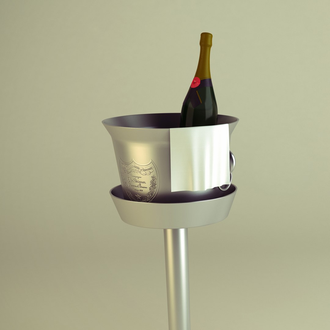 champagne bottle icing bucket 3d max