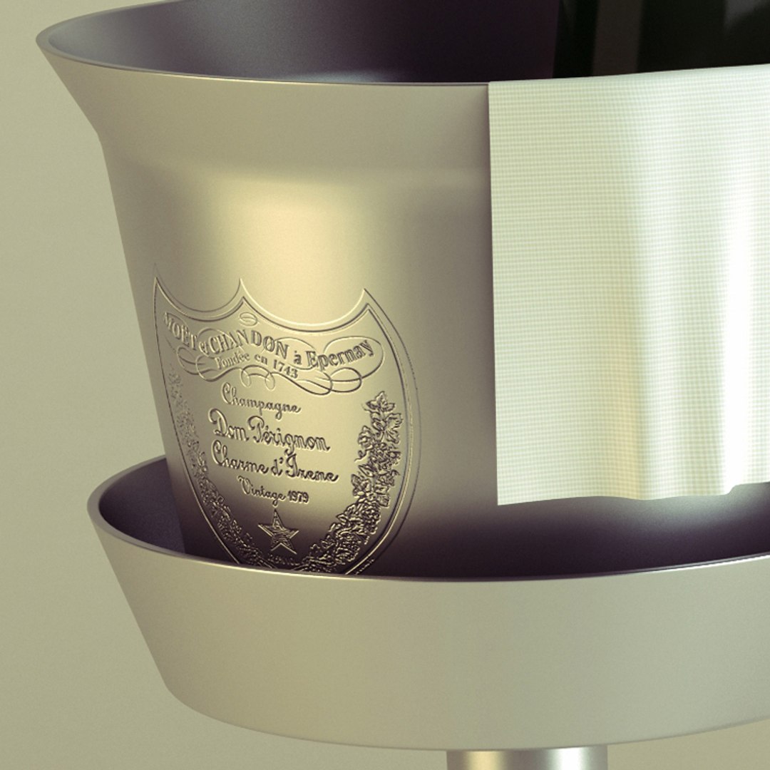 champagne bottle icing bucket 3d max
