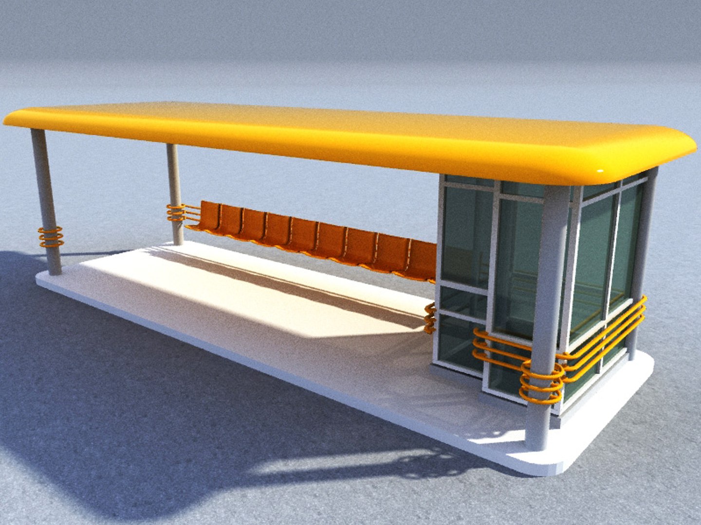 Bus Stop V2 3d 3ds