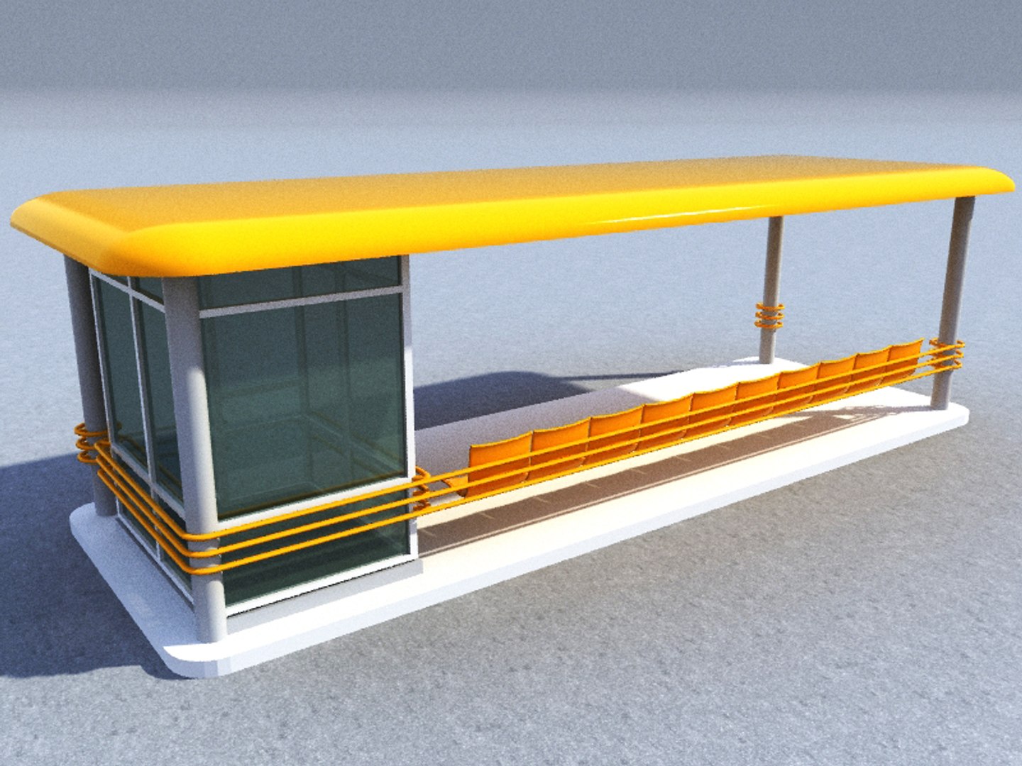 Bus Stop V2 3d 3ds