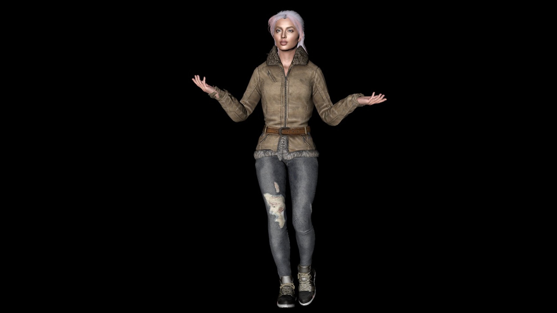 3D New Angie 3D Rigged Model Ready For Animation 3D Model Model ...