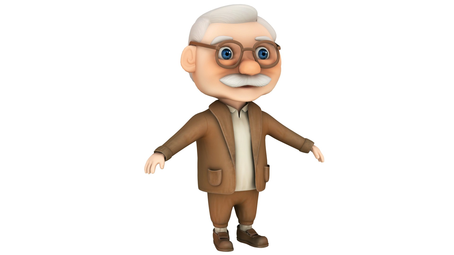 3D Cartoon Old Man - TurboSquid 2215707