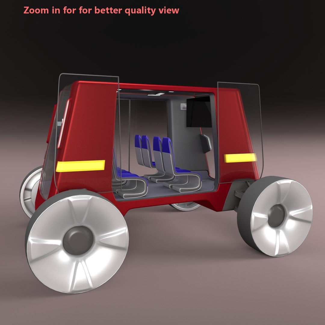 autonomous bus interior 3d model