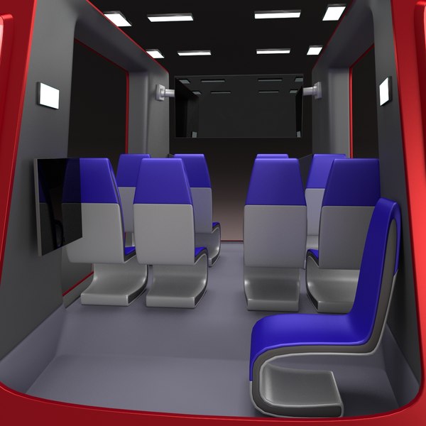 autonomous bus interior 3d model