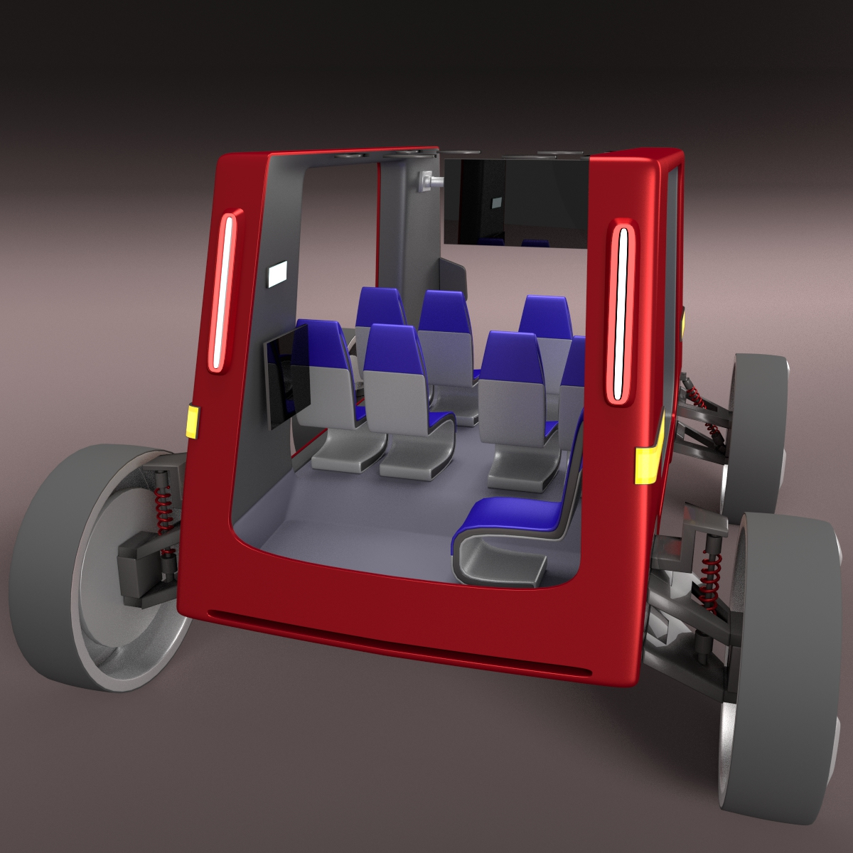 autonomous bus interior 3d model