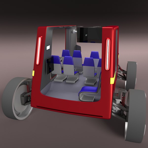 autonomous bus interior 3d model