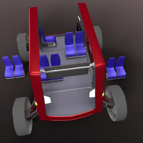 autonomous bus interior 3d model