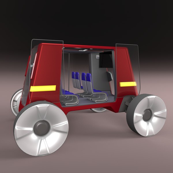 autonomous bus interior 3d model