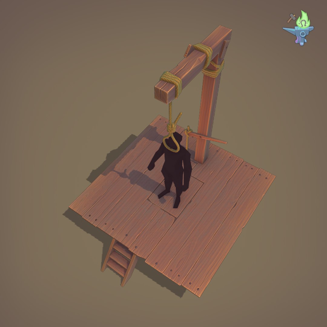3D medieval gallows model - TurboSquid 1347450