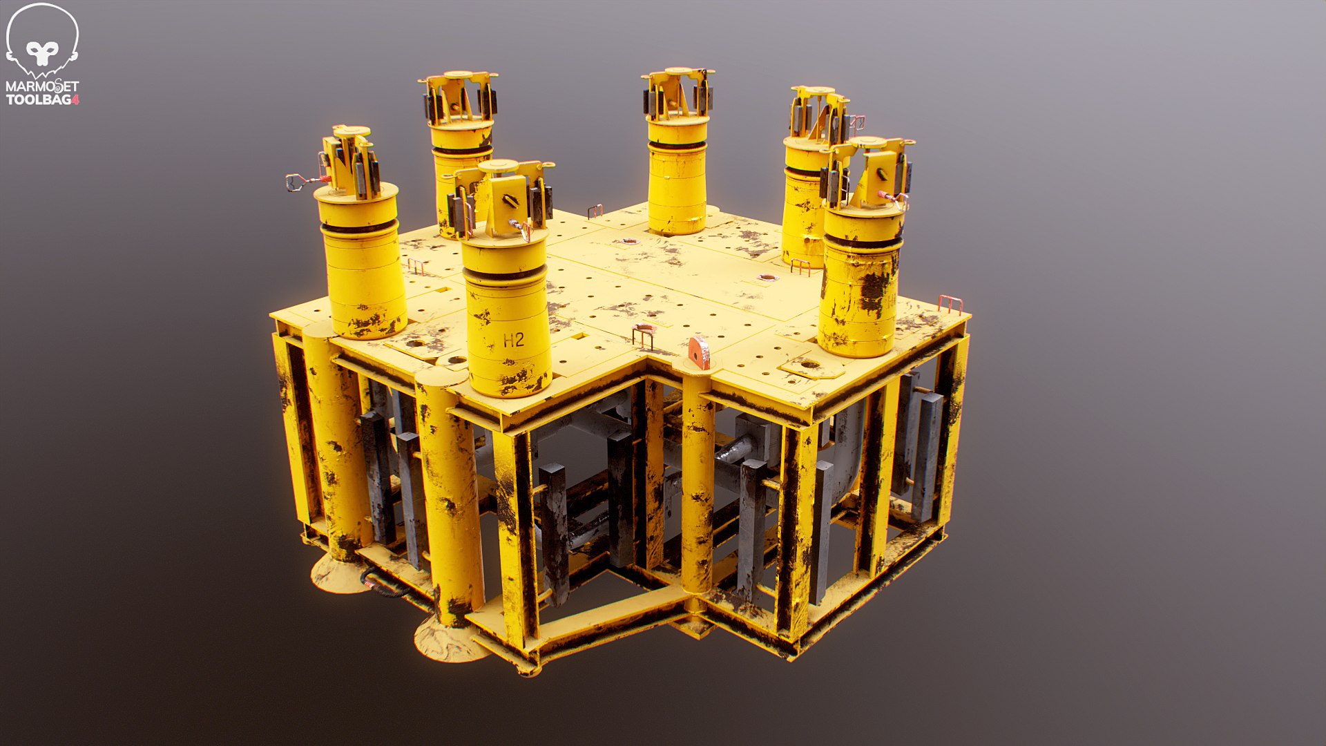 3d Generic Subsea 6 Hub Manifold Structure Used Model Turbosquid 2270930