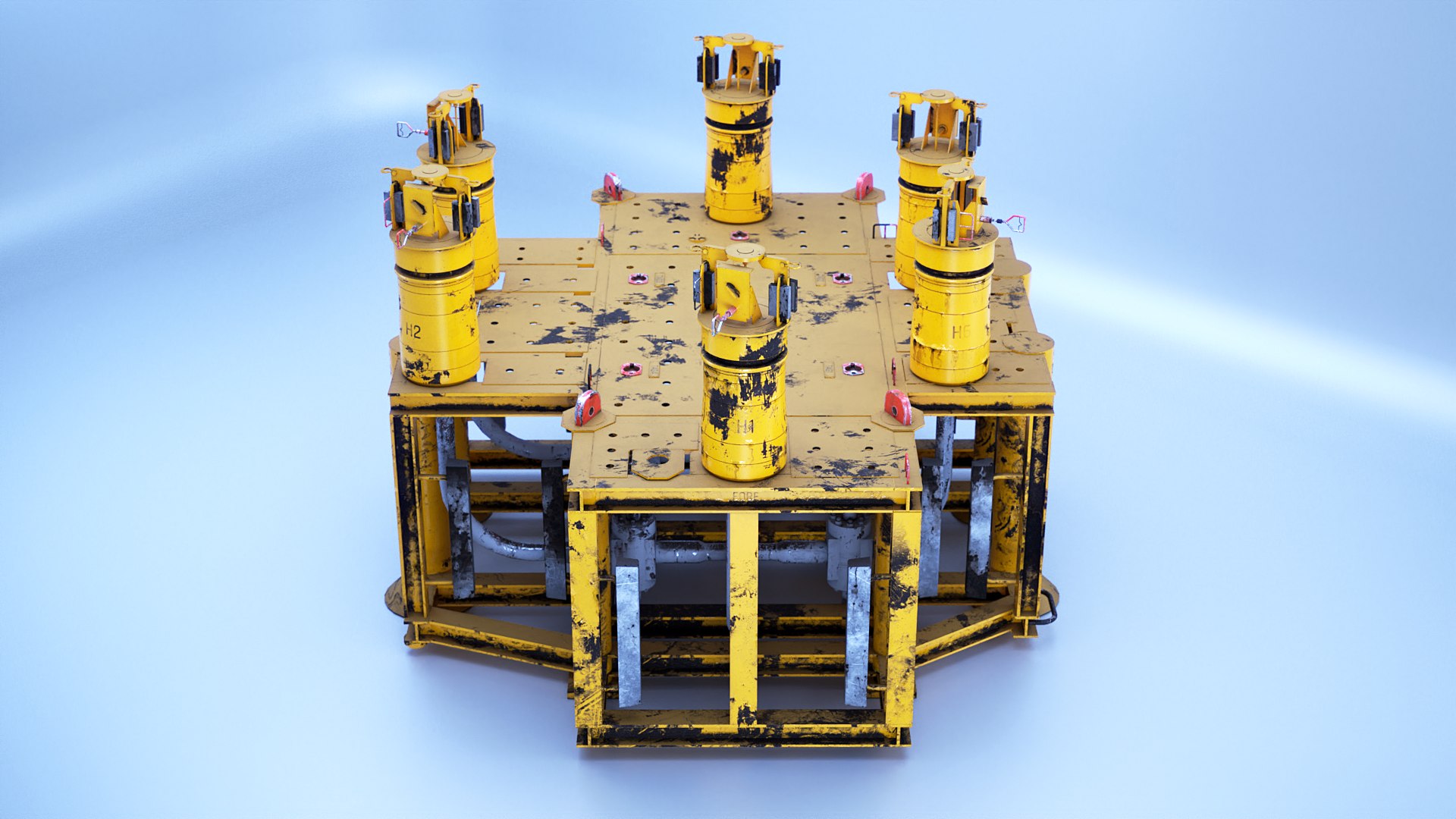 3D Generic Subsea 6 Hub Manifold Structure Used Model - TurboSquid 2270930