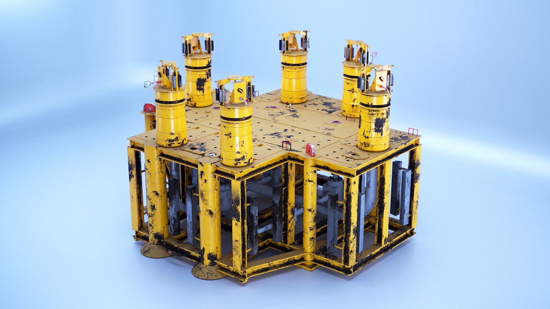3d Generic Subsea 6 Hub Manifold Structure Used Model Turbosquid 2270930