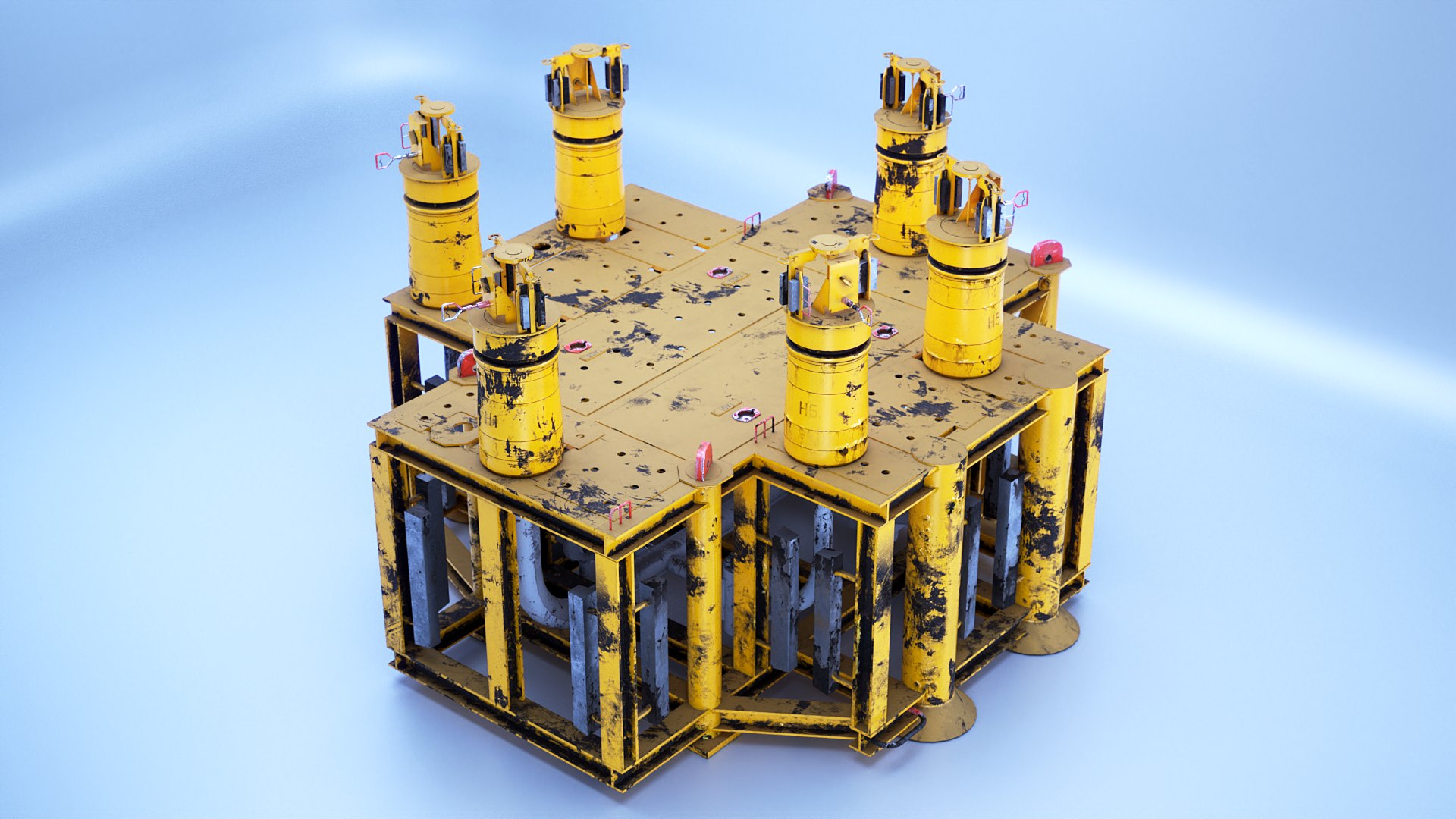 3D Generic Subsea 6 Hub Manifold Structure Used Model - TurboSquid 2270930