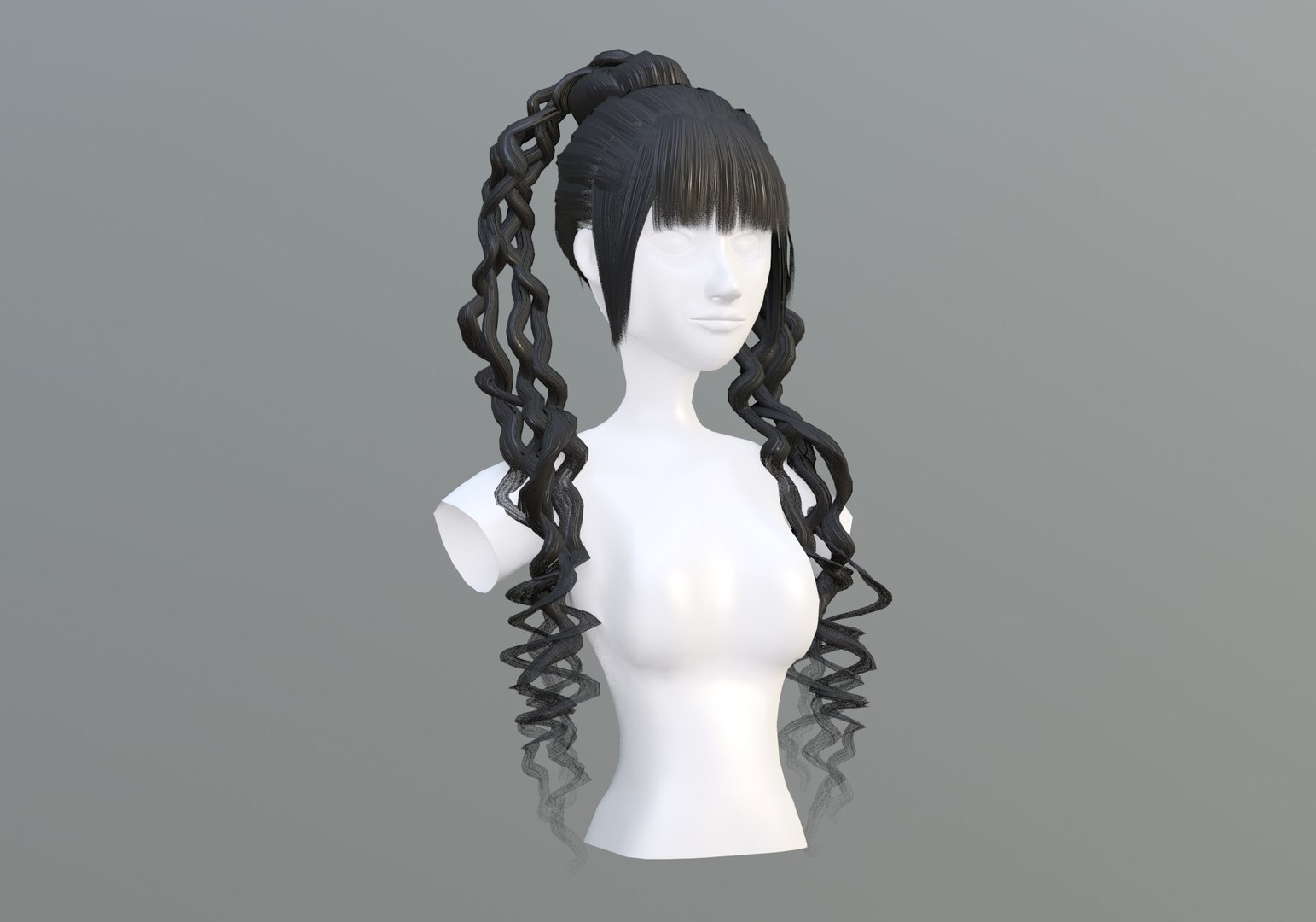3D model Curly Female Hair - TurboSquid 1944470