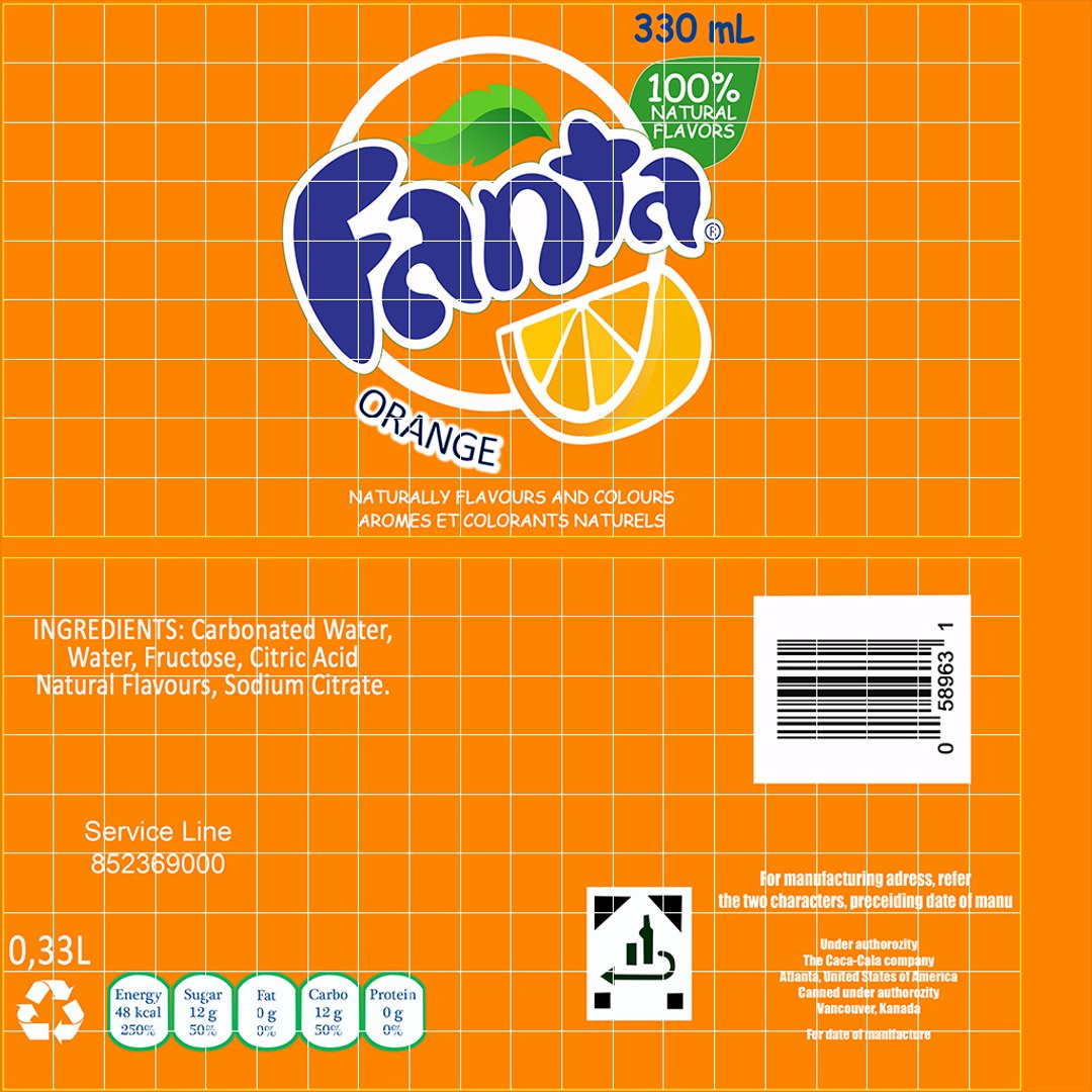 3D Fanta Drink Bottle Model - TurboSquid 1272516