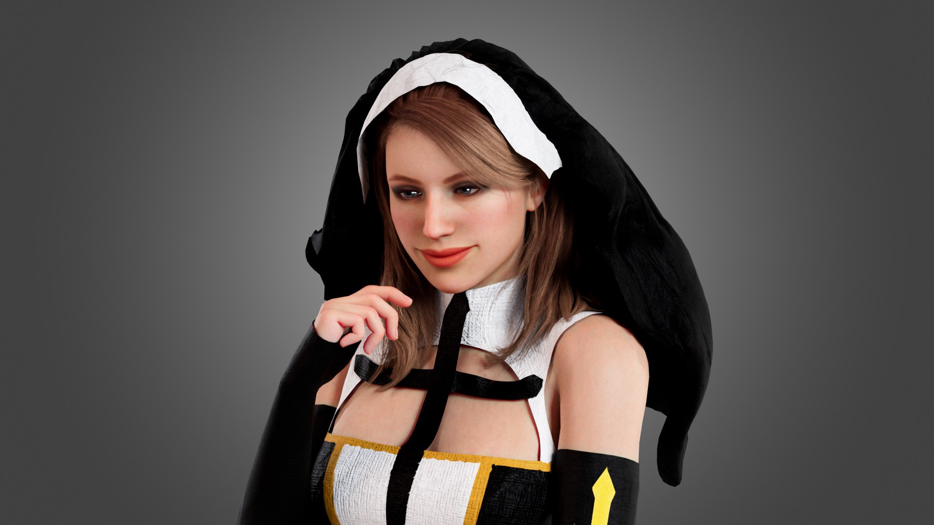 3D Nun Rigged Model - TurboSquid 2337628