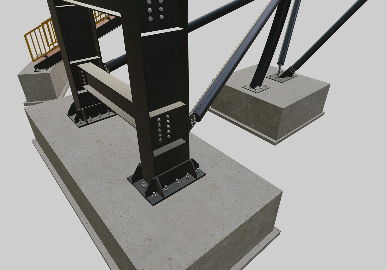 Steel Pedestrian Bridge-Rope Tensioning-Sailing Column Type-11 3D Model ...