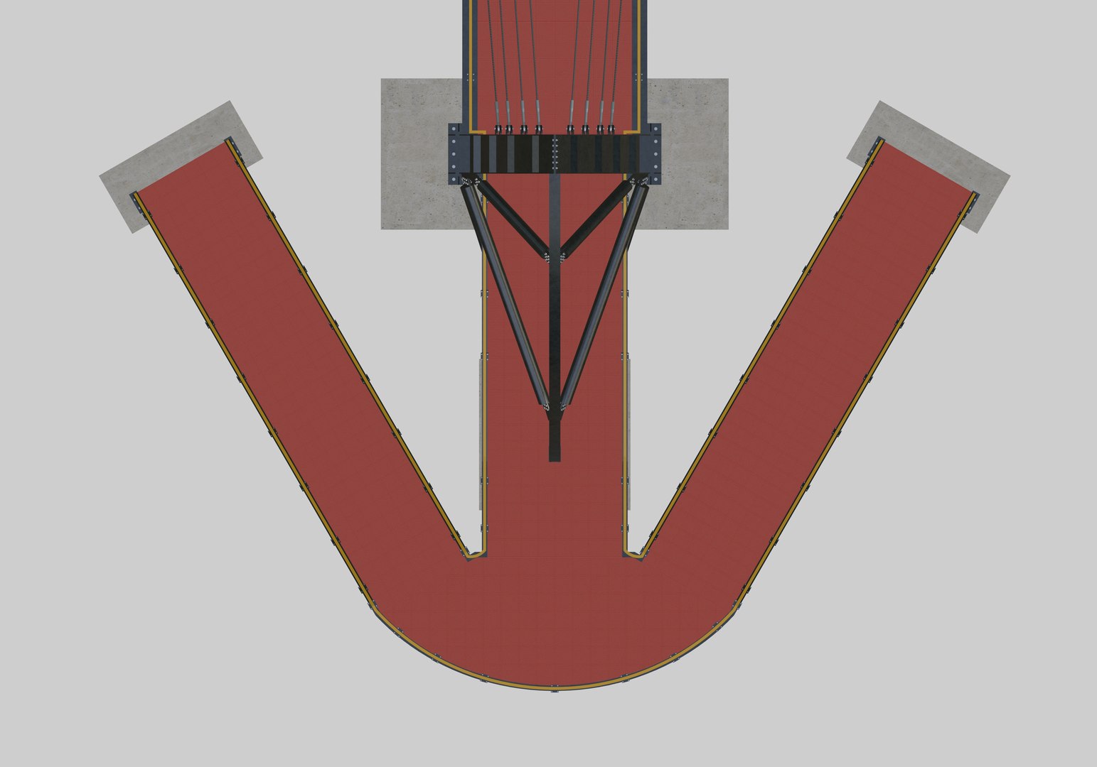 Steel Pedestrian Bridge-Rope Tensioning-Sailing Column Type-11 3D Model ...