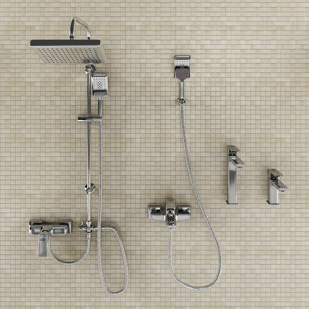 3D Bathroom Mixer Set Nyks - TurboSquid 1311827