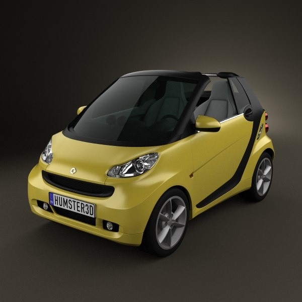 modelo 3d Smart Fortwo Convertible 2011 Open Top - TurboSquid 560647